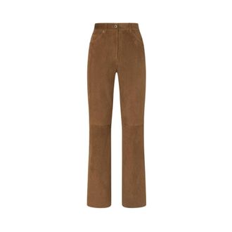 Halfboy Bran Bootcut Lederhose - - Trousers - Damen - Braun - M
