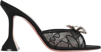 Amina Muaddi Femme, Chaussures, Noir, Taille: 37 1/2 EU Rosie Lace Slipper 95