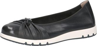 Caprice Comfort Damen Ballerinas aus Leder Runde Spitze, Blau (Ocean Softnap.), 38 EU