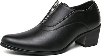 Generic Chaussures tendance pour homme - Bout pointu - Talons hauts - Chaussures Oxford Derby - Noir et blanc, Noir, 42.5 EU