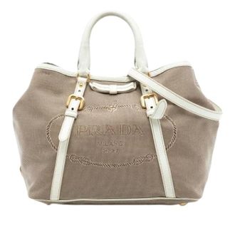 Prada Pre-owned Canvas Satchel - - Pre-owned - Damen - Beige - ONE SIZE