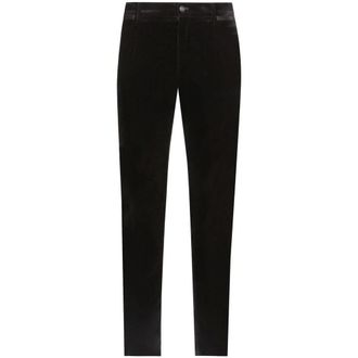 Dolce & Gabbana Schwarze Baumwoll-Seidenmischung Gerade Beinhose - - Trousers - Herren - Schwarzk - XL
