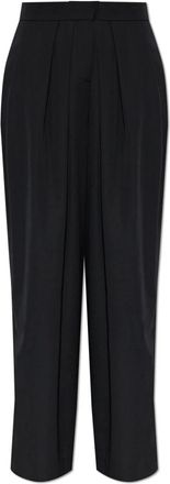 Balmain Femme, Pantalons, Noir, Taille: 42 FR Pantalon large pliss&eacute; en laine