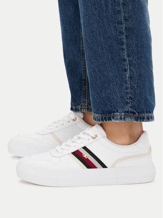Tommy Hilfiger Sneakers Th Platform Vulc Leather FW0FW09603 Wei&szlig;