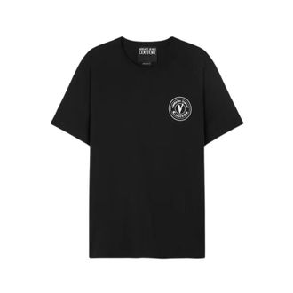 Versace Jeans Couture Saisonales Tee mit V-Emblem-Druck - - Tops - Herren - Schwarzk - 2XL