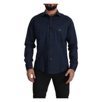 Roberto Cavalli Navy Elegance Baumwollhemd - - Shirts - Herren - Blau - 3XL