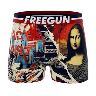 Freegun Boxer Homme Street Art (FR/ES, Alpha/Lettres, TG, Taille Normale, Taille Normale, Mona Lisa Act of Art)