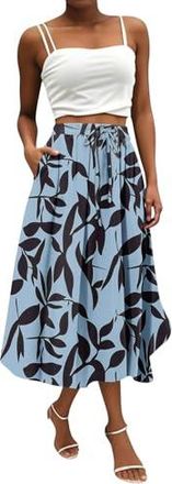 Generic Jupe Femme Chic Et Elegant Ete Jupes Pantalon Boheme Imprimé Fleurie Mode Fluide Longe éLastique Taille Haute