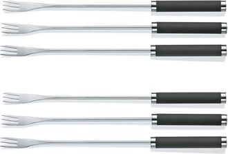 KELA Käsefonduegabeln / Fonduegabeln Montana, 6-teilig, Edelstahl, grau, Antirutschoberfläche, 16581