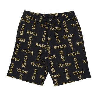 Iuter Schwarze Wellige Jacquard Kurze Hose - - Shorts - Herren - Schwarzk - S