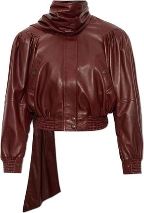 Chlo&eacute; Lederjacke mit abnehmbarem Schal - - Jackets - Damen - Rot - XS