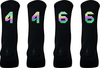 Generic Chaussettes de cyclisme r&eacute;fl&eacute;chissantes pour homme et femme - Chaussettes de sport XC MTB BMX - Noir, 4 et 6, 8-10.5