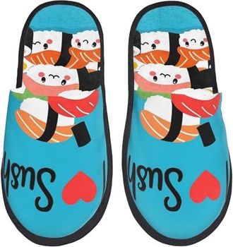 Generic Pantoufles De Voyage I Love Les Sushis Portative Fourrure Pantoufles Chaud Chaussons Pour Invit&eacute; Voyage H&ocirc;tel L