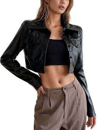 Generic Vestes d&eacute;contract&eacute;es pour femmes, style urbain, faux ouvert sur le devant, cardigan pour usage quotidien et tenues tendance 2026, Noir, M