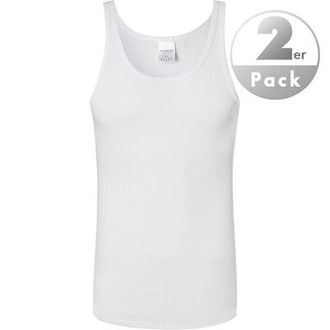 Schiesser Herren Tanktops wei&szlig; Baumwolle unifarben