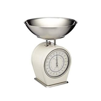 KitchenCraft Living Nostalgia KitchenCraft Mechanical Kitchen Scales, 4 kg (8 lbs) - Antique Cream