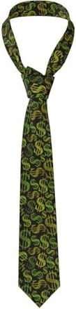 Generic Cravate Pour Homme Symboles Du Dollar Argent Vert Noir Formelle Tie R&eacute;glable Cravate Pour Hommes Pour Mariage F&ecirc;te Affaires