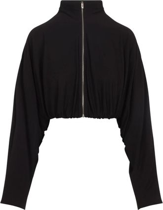 Alaia Femme, Sweatshirts et sweats &agrave; capuche, Noir, Taille: 40 FR Veste drap&eacute;e en jersey mat