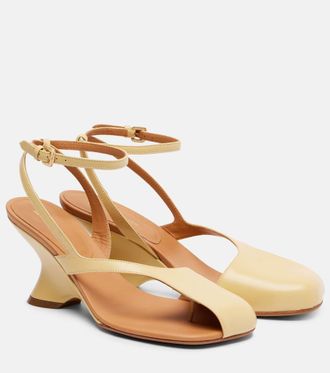Dries Van Noten Wedge-Sandalen 75 aus Leder
