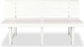 vidaXL Gartenbank 145,5 cm Kunststoff Wei&szlig; Vidaxl