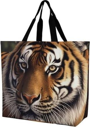Generic Tigre Du Bengale Sac Fourre-Tout R&eacute;utilisable Sacs De Courses Grand Sac A Main Femmes Pour Quotidienne Voyage Travail