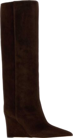 Jimmy Choo London Womens Chocolate Suede Blake Boots Scarpe Con Tacco High Heel Shoes
