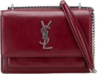 Saint Laurent Portefeuille &agrave; cha&icirc;ne Sunset Pre-owned - Femme - Pre-owned - Rouge - Taille: ONE Size