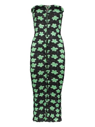 Amy Crookes robe mi-longue à fleurs - Noir