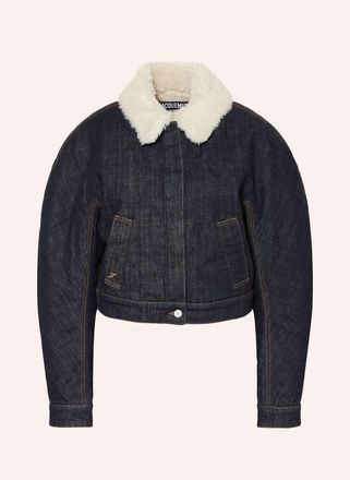 Jacquemus Jacquemus Jeansjacke Le Bomber De-N&icirc;mes Ovalo Mit Kunstfell blau