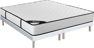 Vente-Unique Bett-Set 180 x 200 cm, Polsterbett + Matratze 7-Zonen-Taschenfederkern & Memory-Schaum, H&ouml;he 22 cm - LUREAN von YSM&Eacute;E