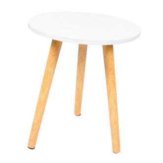 SOLUSTRE Moderner Runder Beistelltisch Titanweiß Leichter Sofatisch Mit Robustem Design Vielseitig Als Sofaseitentisch Nachttisch Oder Dekotisch Für Wohnzimmer