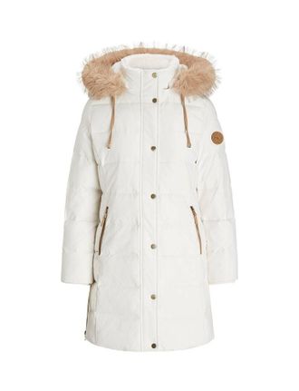 Lauren Ralph Lauren Damen Daunenmantel kurz mit Kapuze und Kunstpelz