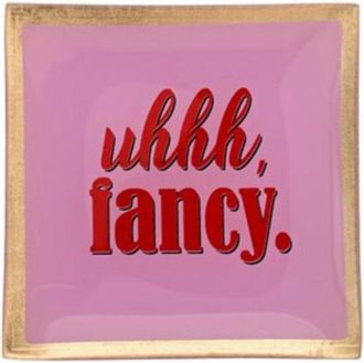 Gift Company Love Plates, Glasteller S, Motiv: Uhhh, Fancy, rosa, 10x0,8x10cm