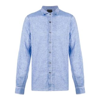 Emporio Armani Hemd mit Doppelkragen - - Shirts - Herren - Blau - XL