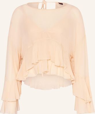 HUGO BOSS Blusenshirt Bleja Mit Volants beige