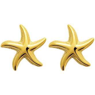 Brillaxis Boucles doreilles &eacute;toile de mer acier dor&eacute;
