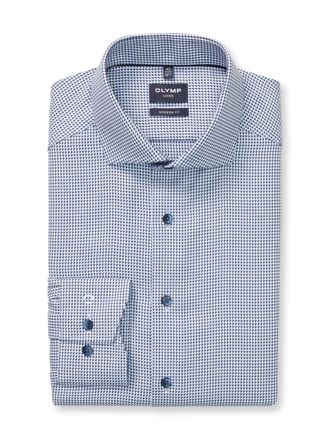 Olymp Herren Oberhemd Langarm Luxor,Faux Uni,054 Modern Fit 21,16 Royal Kent,Marine 18,42