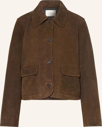 Selected Lederblazer braun