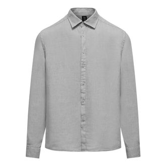 Bomboogie Homme, Chemises, Gris, Taille: 2XL Chemise en lin coupe classique