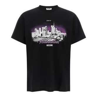 Moschino Homme, Tops, Noir, Taille: 2XL T-Chemises
