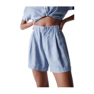 Salsa Shorts aus leichtem Denim mit hoher Taille - - Shorts - Damen - Blau - S