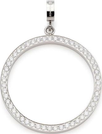 Leonardo Pendentif Clip & Mix Elin - Pendentif en acier inoxydable argenté - Anneau ouvert avec pierres de zircone serties - Clip M (diamètre 4,8 mm) - Bijou c