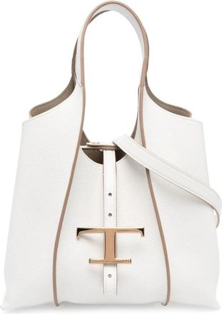 Tod's Timeless Logo Charm Tote Bag - - Bags - Damen - Wei&szlig; - ONE SIZE