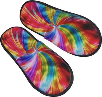 Generic Pantoufles En Coton Tie-Dye Color&eacute; Doux Pantoufles Peluche Chausson Hotel Pour Femmes Voyage H&ocirc;tel M