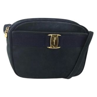 Ferragamo Sac bandouli&egrave;re en daim Pre-owned - Femme - Pre-owned - Bleu - Taille: ONE Size