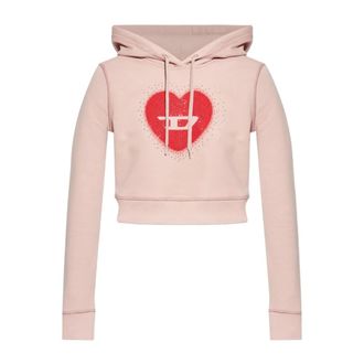 Diesel Distressed Strickpullover mit Rippenmuster - - Sweatshirts & Hoodies - Damen - Rosa - XS