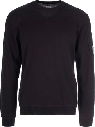 C.P. Company C.p. Company, Homme, Sweatshirts et sweats &agrave; capuche, Noir, Taille: XS Pull Ras du Cou C&ocirc;tel&eacute;