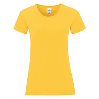 Fruit Of The Loom T-Shirt Manches Courtes Iconic - Femme (2XL) (Jaune)