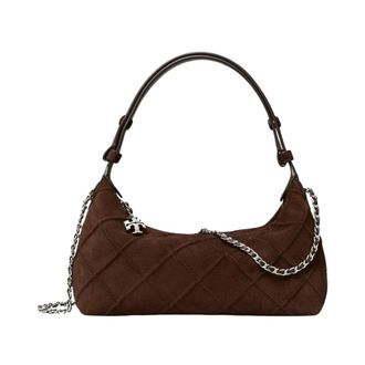 Tory Burch Fleming Suede Pochette - - Bags - Damen - Braun - ONE SIZE
