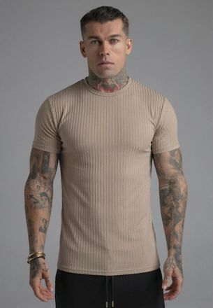 Siksilk Herren Braun Muscle-Fit T-Shirt XXL